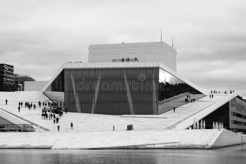 Oslo opera city background stock image. Image of buildings - 81342251