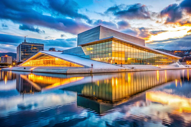 Oslo Opera House Norway stock illustration. Illustration of modern ...