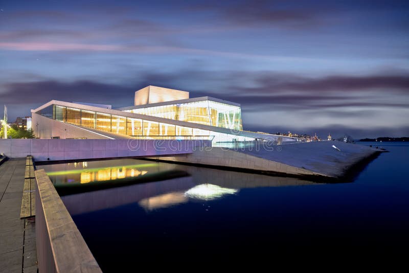 Oslo Opera House Modern Architecture Evening View Stock Image - Image ...