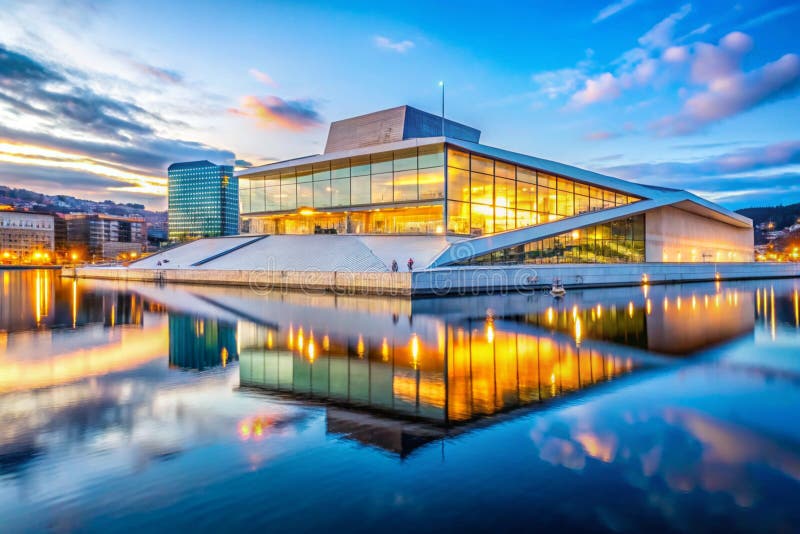Oslo Opera House Norway stock illustration. Illustration of opera ...