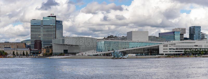 Oslo Opera House and Oslo Public Library Editorial Image - Image of ...
