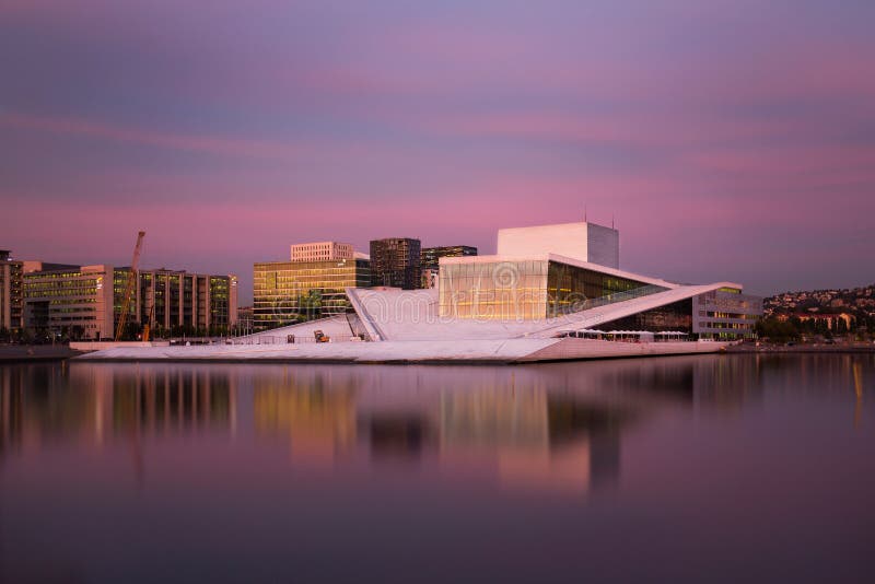 Oslo Opera House during Sunset Editorial Stock Photo - Image of travel ...