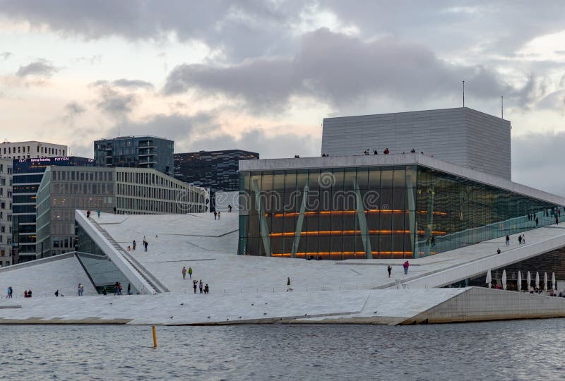 Oslo Opera House at Sunset editorial photo. Image of oslo - 297189846