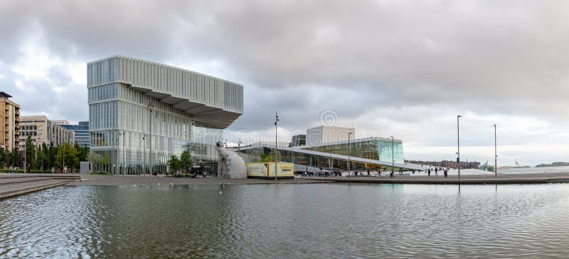 Oslo Public Library and Oslo Opera House Editorial Photo - Image of ...