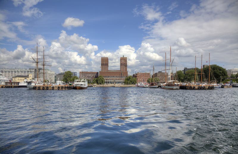 Oslo from the sea (HDR) stock photo. Image of harbour - 20483310