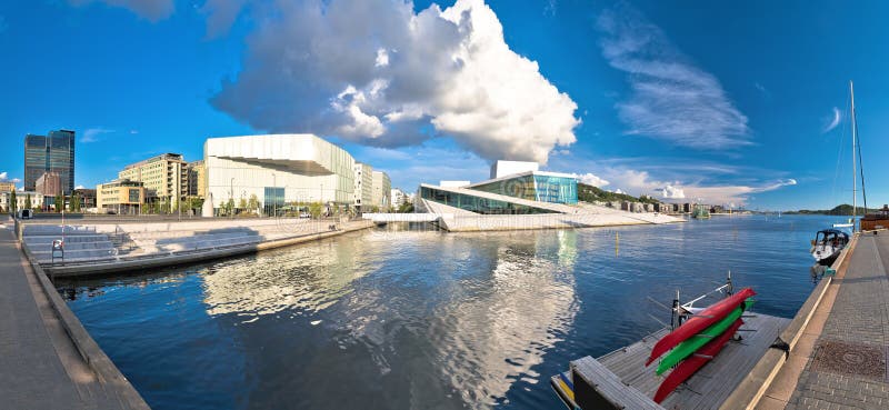 Oslo Waterfront and Contemporary Architecture Panoramic View Stock ...