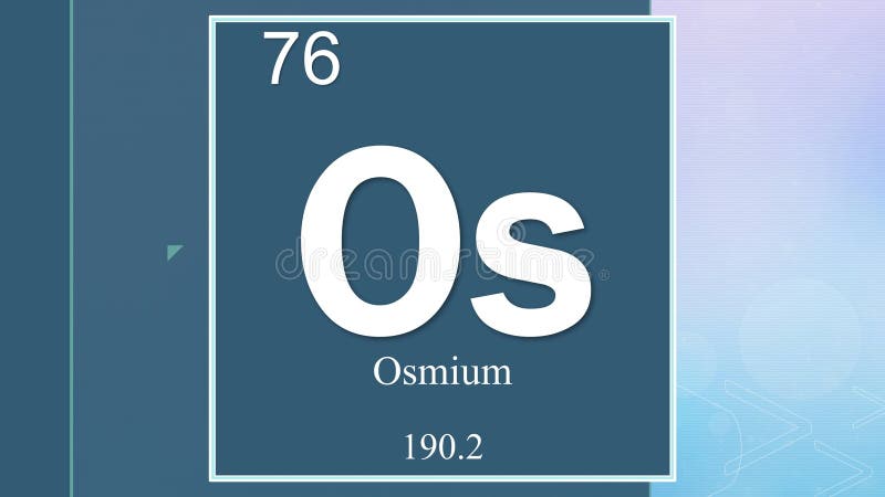 Osmium Chemical Element Symbol on Blue Solid and Gradient Background ...