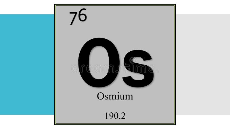 Osmium Chemical Element Symbol on Cyan Gray Colored Solid Background ...
