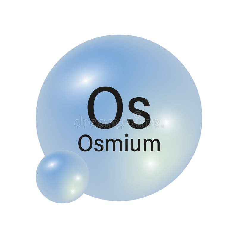 Osmium Element Icon. Glossy Blue Sphere. Chemical Symbol Os. Vector ...