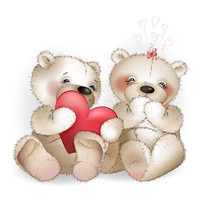 Oso con el corazón ilustración del vector. Ilustración de blanco - 12595243