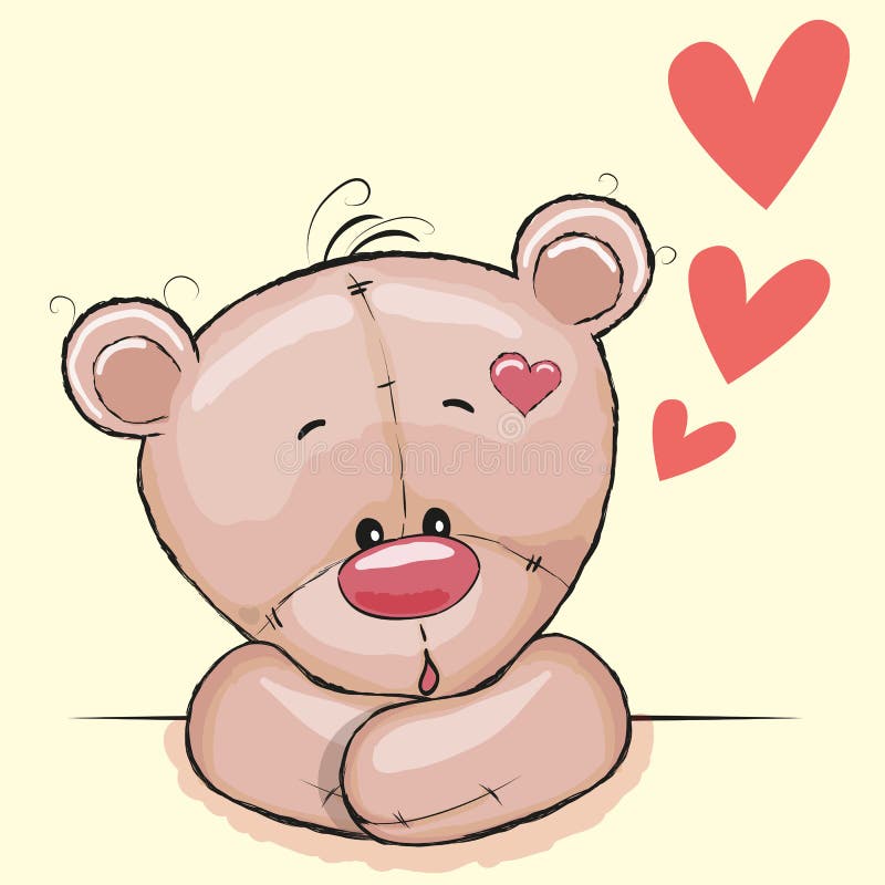 Oso con el corazón ilustración del vector. Ilustración de fondos - 48886571