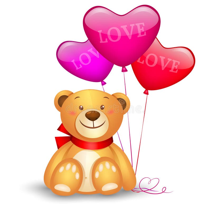 Oso con el corazón ilustración del vector. Ilustración de pintura ...