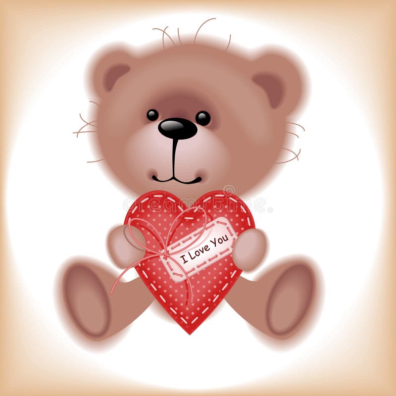 Oso con el corazón ilustración del vector. Ilustración de tarjeta ...