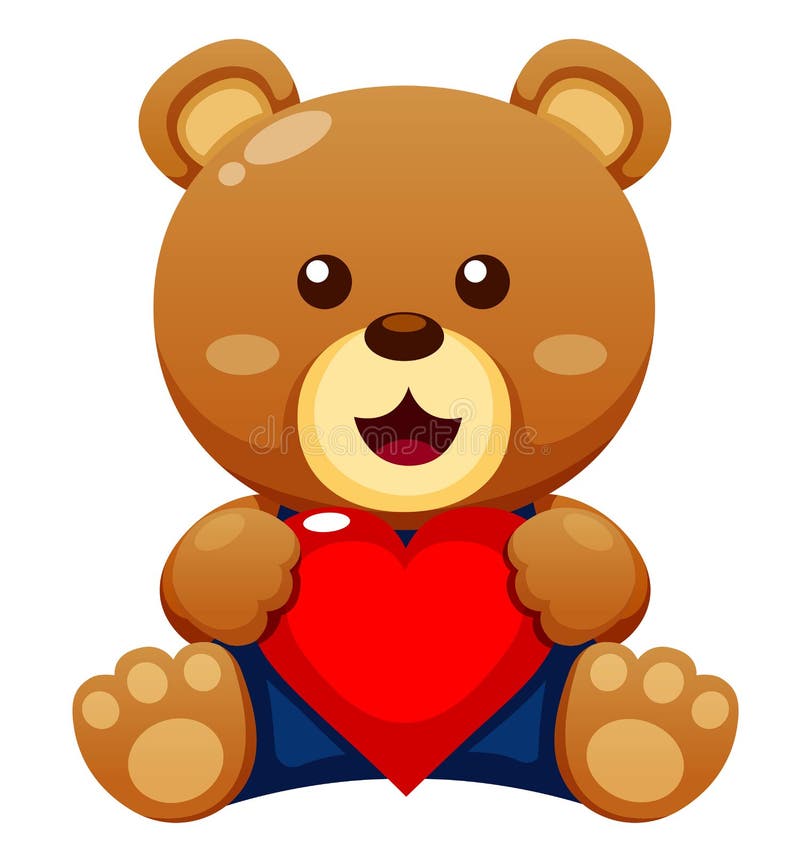 Oso Del Peluche Con El Corazón Ilustración del Vector - Ilustración de ...