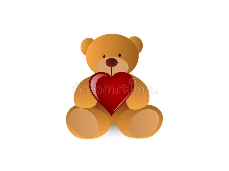 Oso con el corazón ilustración del vector. Ilustración de mariposas ...