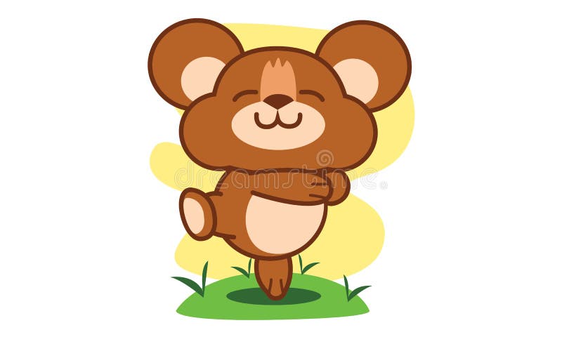 Oso feliz ilustración del vector. Ilustración de cosecha - 66815894