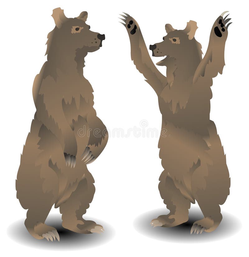 Baile Ruso Del Oso Aislado Bestia Popular Nacional De Rusia Ilustración ...