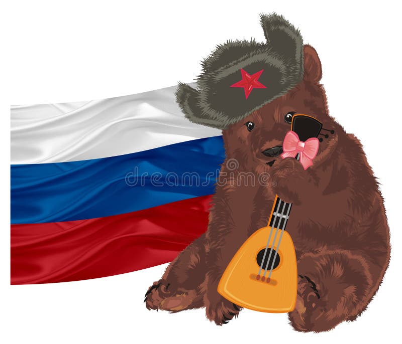 Oso Ruso Y Dos Objetos Rusos Stock de ilustración - Ilustración de ...