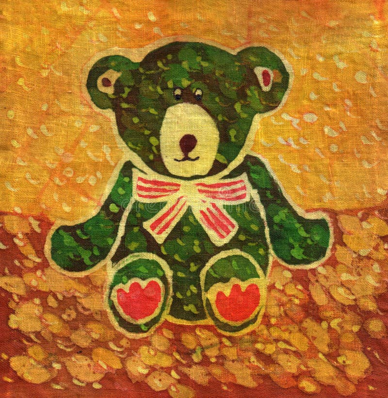 Oso de peluche verde stock de ilustración. Ilustración de poco - 2644003