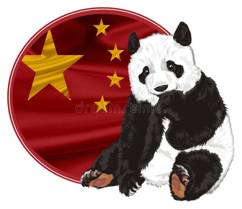 Oso y bandera redonda stock de ilustración. Ilustración de estrellas ...