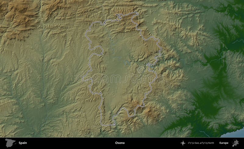 Osona Outlined, Spain. Physical Stock Illustration - Illustration of ...