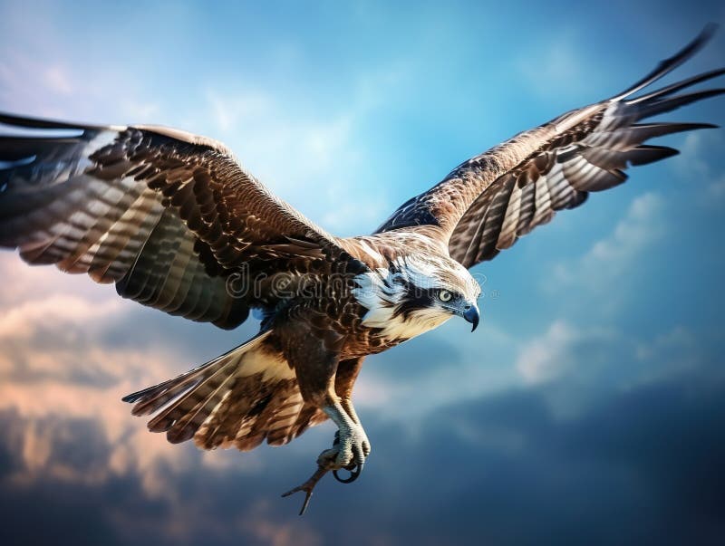 Ai Generated Illustration Wildlife Concept of Osprey in Flight Stock ...