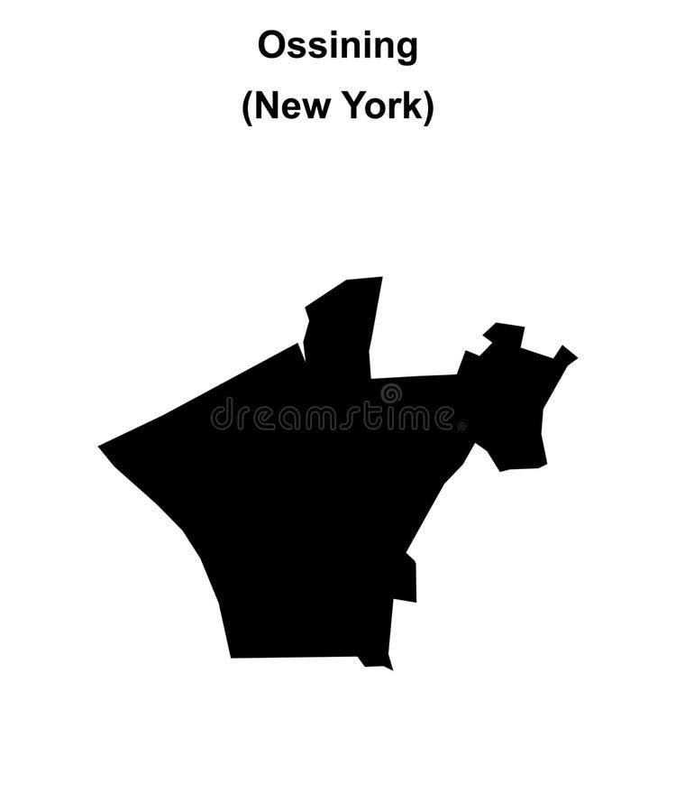 Ossining outline map stock vector. Illustration of city - 357490017