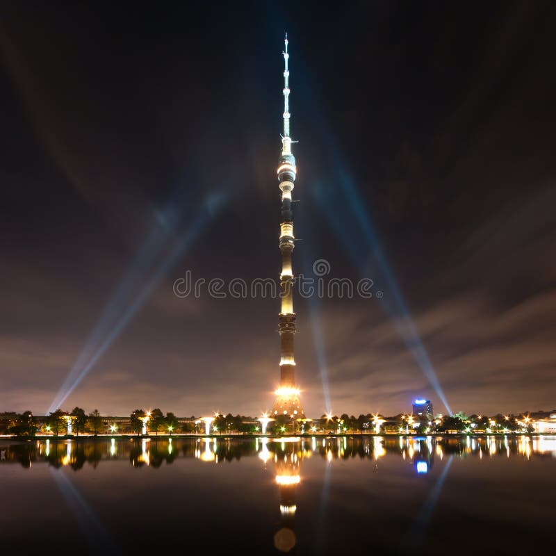 Ostankino Communication Tower Stock Image - Image of aerial, shadow ...