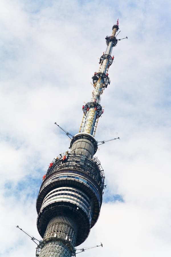Ostankino Television Tower in Moscow Stock Image - Image of spire, area ...