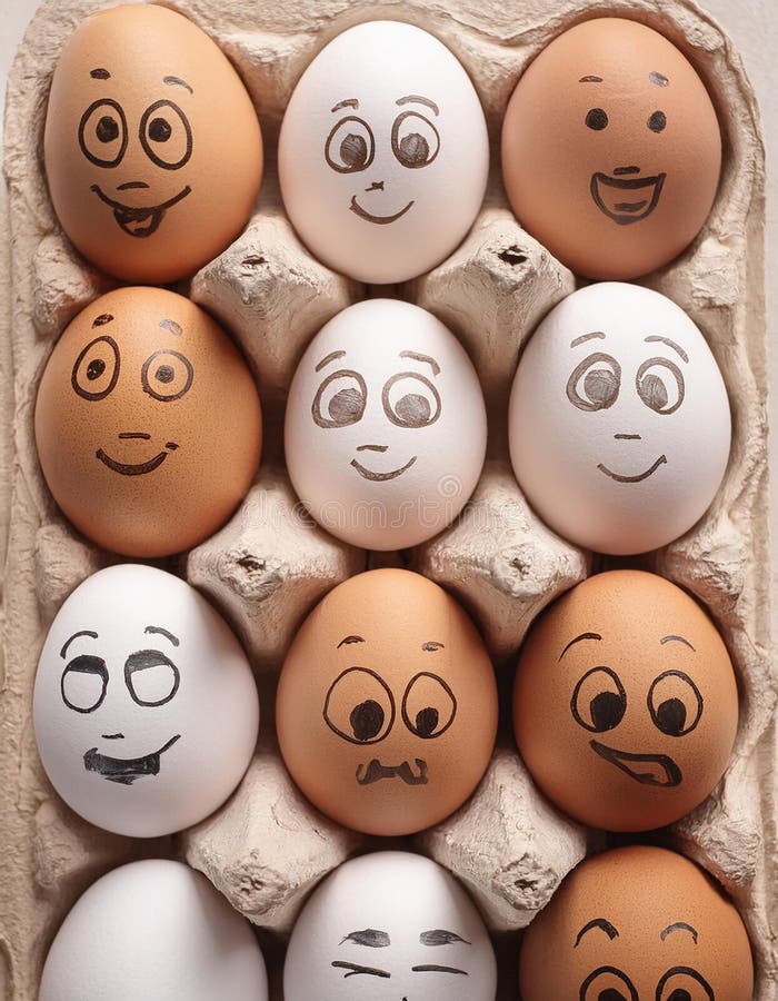 Ostereier Mit Gesichtsausdruck. Eier Mit Unterschiedlichen Gesichtern ...