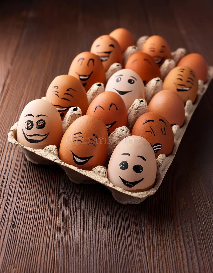 Ostereier Mit Gesichtsausdruck. Eier Mit Unterschiedlichen Gesichtern ...