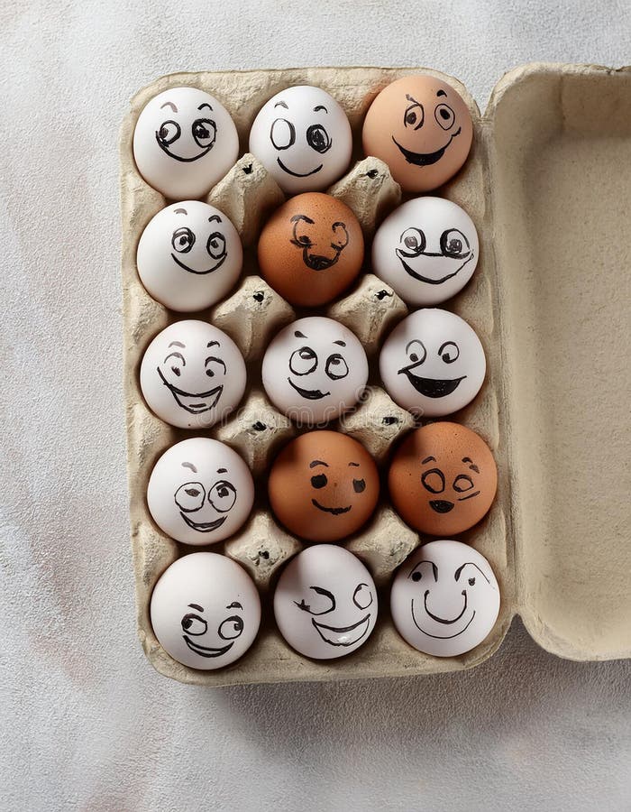 Ostereier Mit Gesichtsausdruck. Eier Mit Unterschiedlichen Gesichtern ...