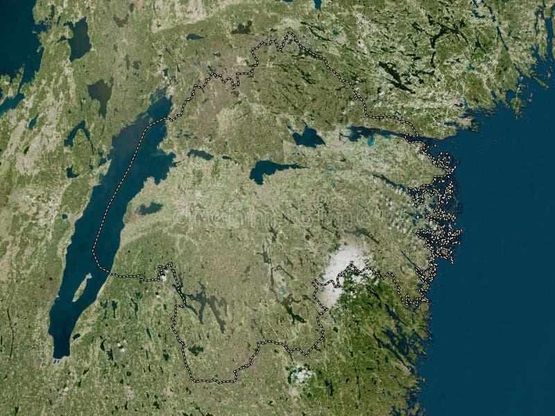 Ostergotland, Sweden. High-res Satellite. No Legend Stock Illustration ...