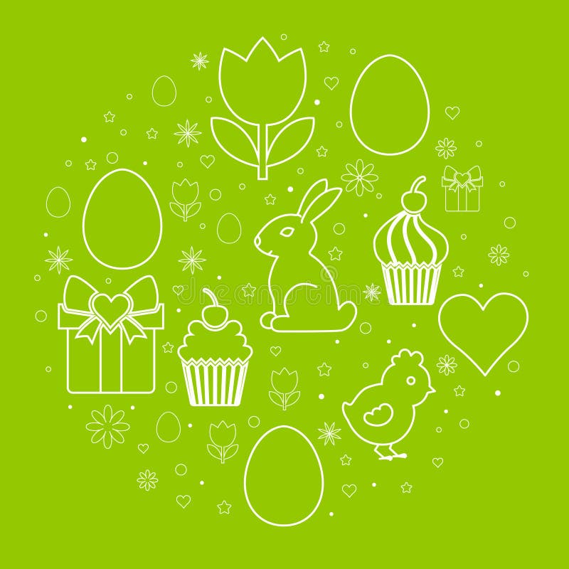 Ostern-Symbole vektor abbildung. Illustration von feiertag - 67132175