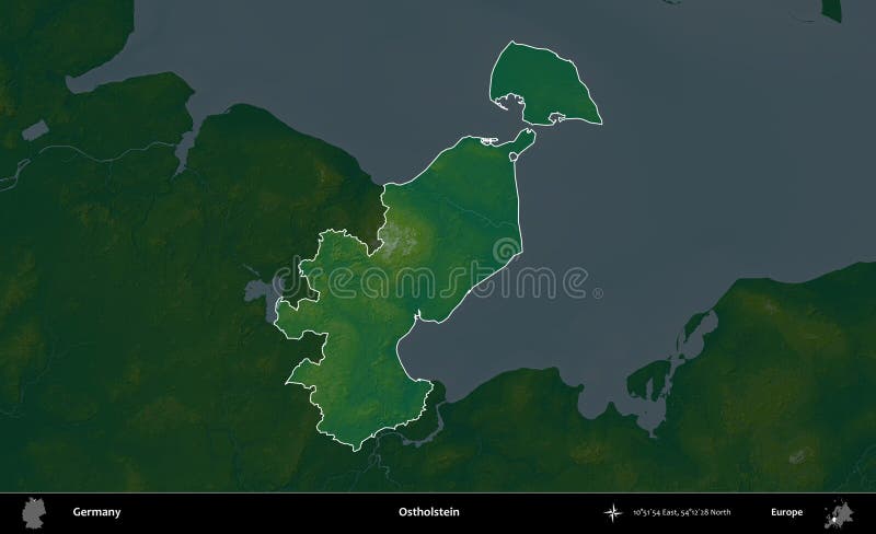 Ostholstein Highlighted, Germany. Physical Stock Illustration ...