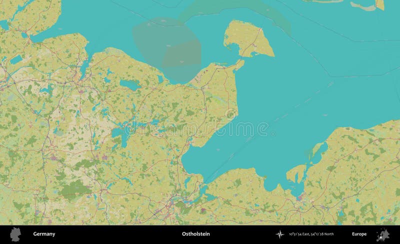 Ostholstein, Germany. Topographic Humanitarian Stock Illustration ...
