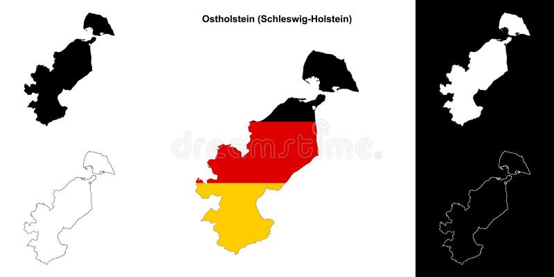 Ostholstein outline map stock vector. Illustration of schleswigholstein ...