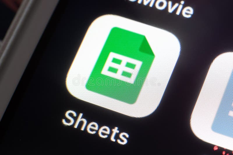 Icon of Google Sheets Mobile App on IOS Smartphone Editorial Image ...
