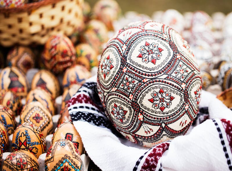 Ostrich egg painted stock image. Image of traditional - 87307381