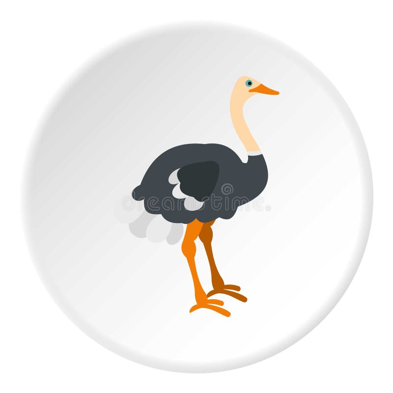 Ostrich icon circle stock vector. Illustration of symbol - 95329013