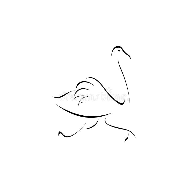 Ostrich icon logo vector stock illustration. Illustration of animal ...