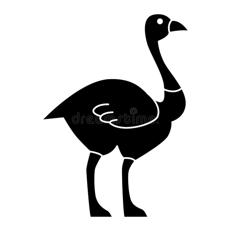 Ostrich Icon Vector on Trendy Design Stock Vector - Illustration of ...