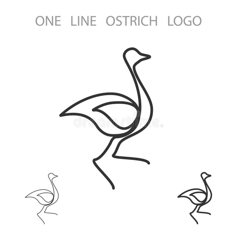 Ostrich Line Drawing Stock Illustrations – 717 Ostrich Line Drawing ...