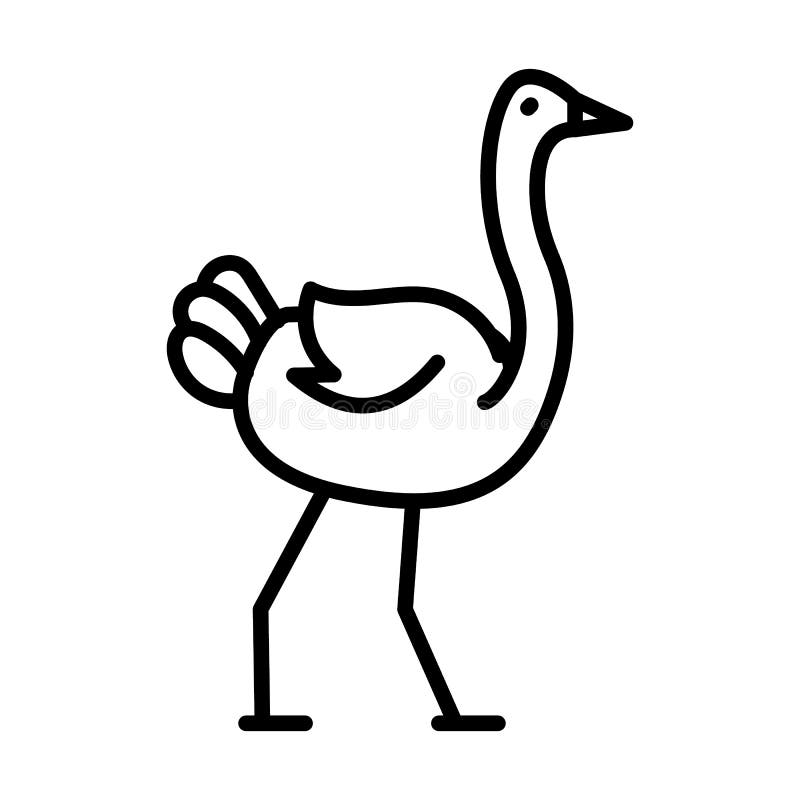 Ostrich Outline Icon Animal Vector Stock Vector - Illustration of ...