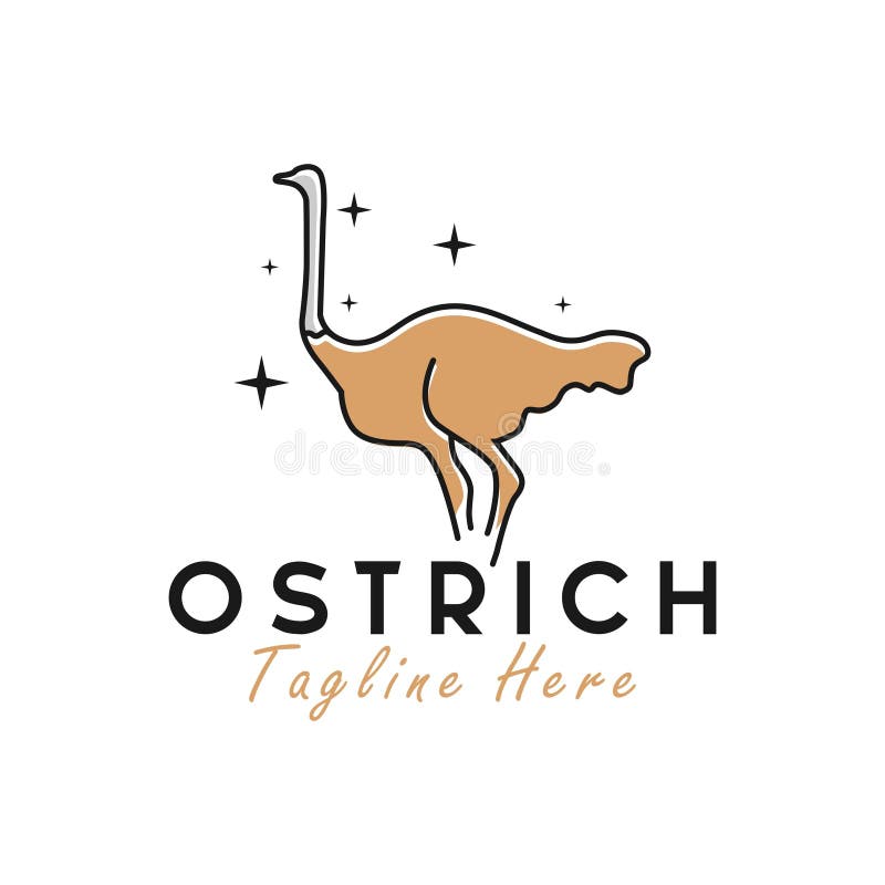 Ostrich Outline Illustration Logo Stock Vector - Illustration of ...