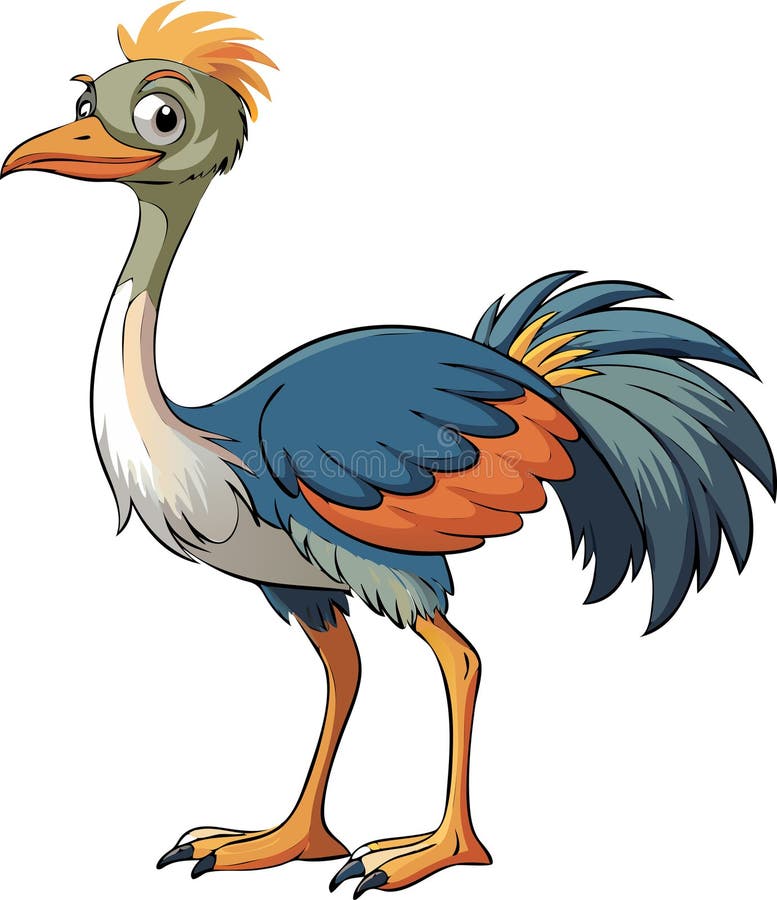Ostrich Running in Open Field Vector Art Stock Vector - Illustration of ... Ostrich Running in Open Field Vector Art Stock Vector - Illustration of ...