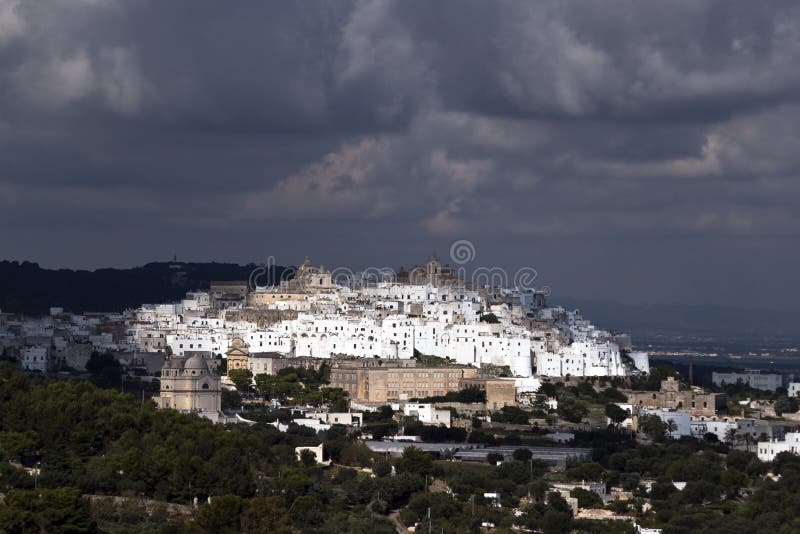 Ostuni stock image. Image of white, vacation, storm - 152156523