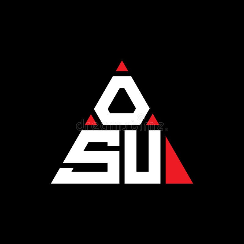 OSU Triangle Letter Logo Design with Triangle Shape. OSU Triangle Logo ...