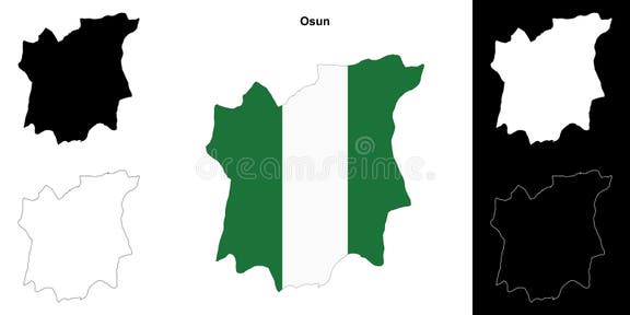 Osun outline map stock vector. Illustration of isolated - 356522885