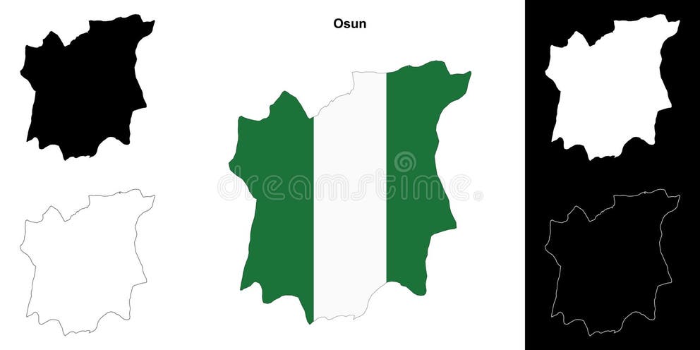 Osun outline map stock vector. Illustration of isolated - 356522885